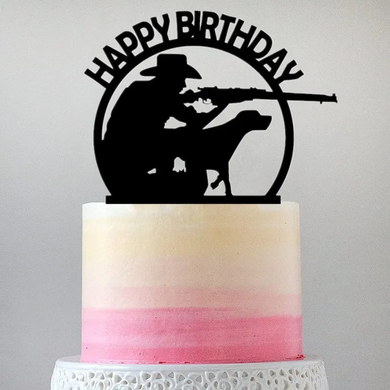 Gun Cake Topper Black Acrylic Shooting Theme Birthday, 54% OFF