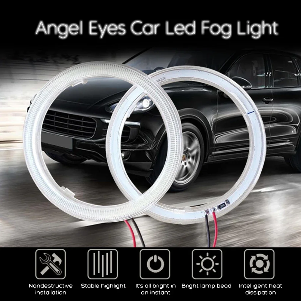 Super Bright Halo Rings COB LED Angel Eyes Headlight 60mm 70mm 80mm ...