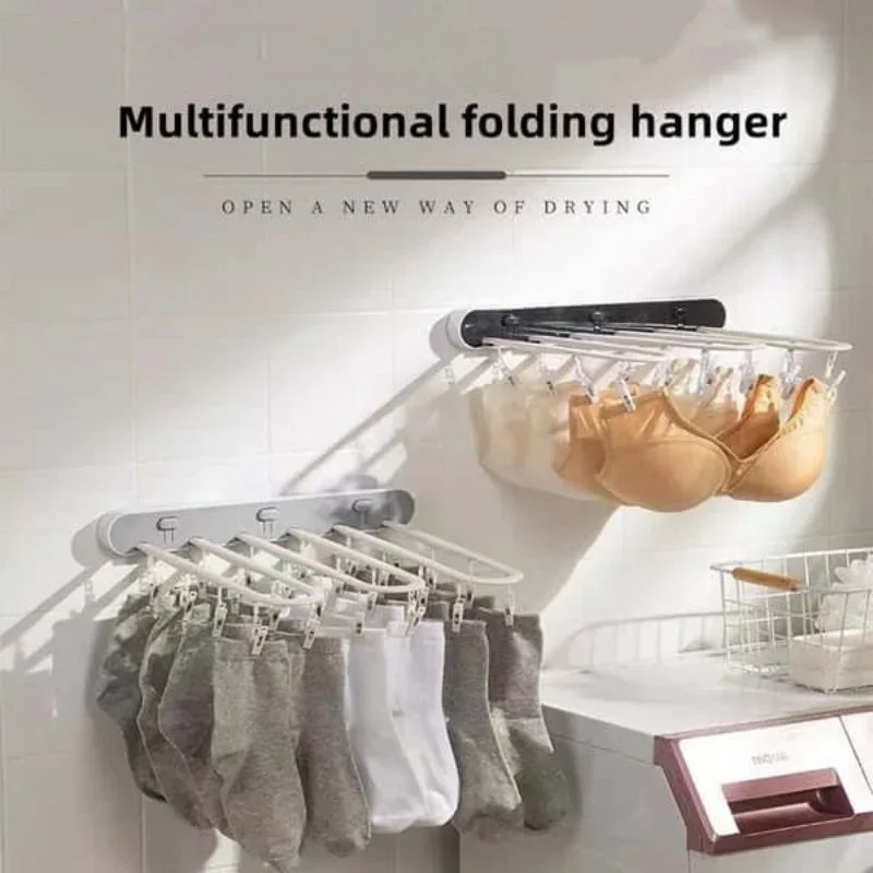 Multi-Clip-Hanging-Clothes-Rack-Folding-Hanging-Swivel-Drying-Rack-Pole ...