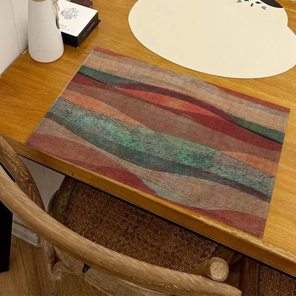 Kitchen-Placemat-Multicolor-Rock-Texture-Cotton-Linen-Dining-Table-Mat ...
