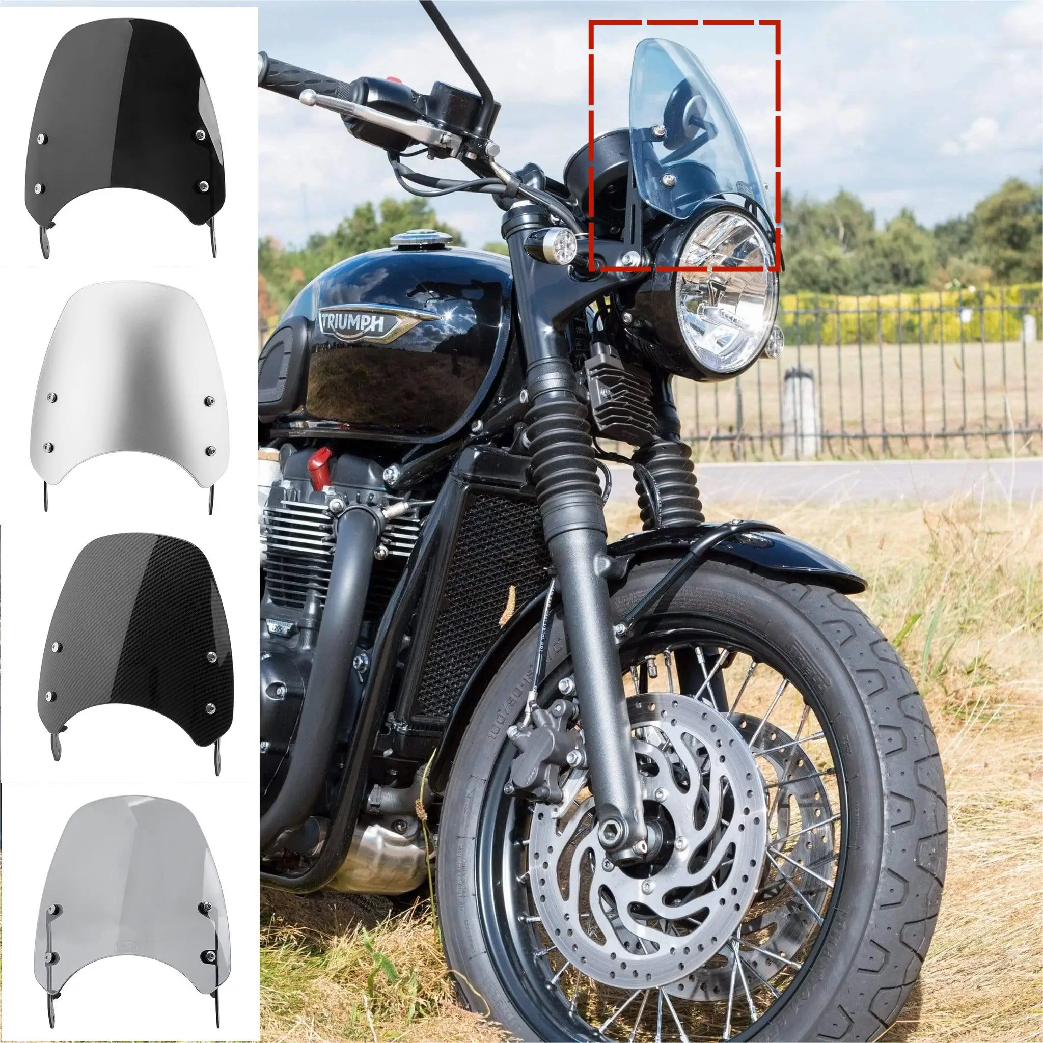 Motorcycle Windscreen Windshield Wind Air Flow Deflector For Triumph ...