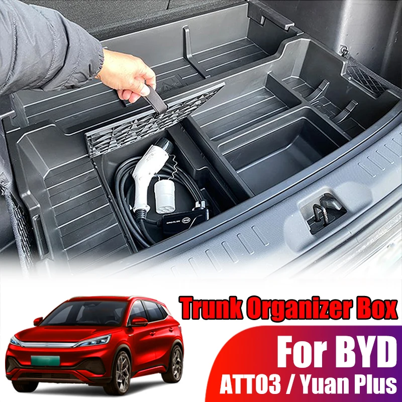 For BYD Atto3 EV Car Trunk Organizer Box Yuan Plus Accessories SUV Expand Storage Box Customized ...