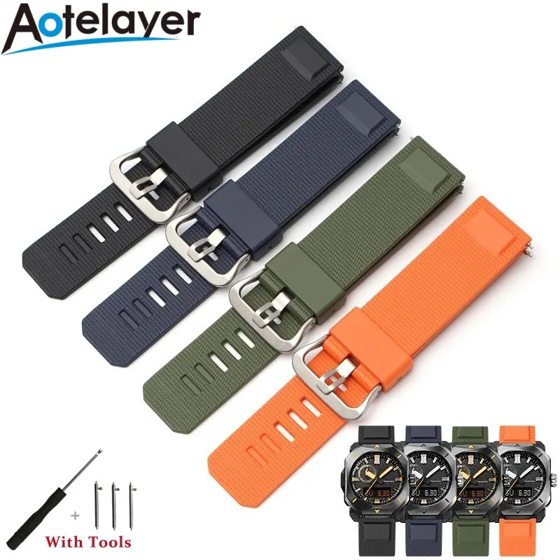 23mm-Quick-Release-Silicone-Rubber-Watchband-Strap-For-Casio-PROTREK ...