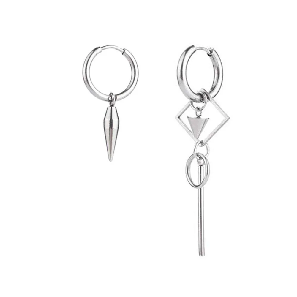 WKOUD-1-Pair-Asymmetry-Punk-Stainless-Steel-Long-Chain-Piercing-Hoop ...