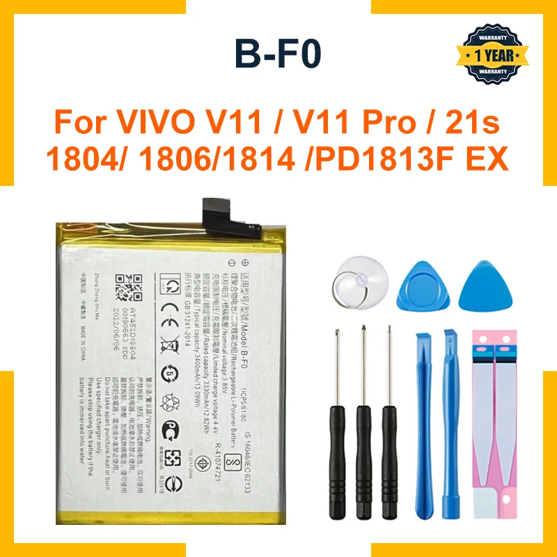B-F0 3400mAh Battery For VIVO V11 / V11 Pro / X21s 1804, 1806, 1814 ...