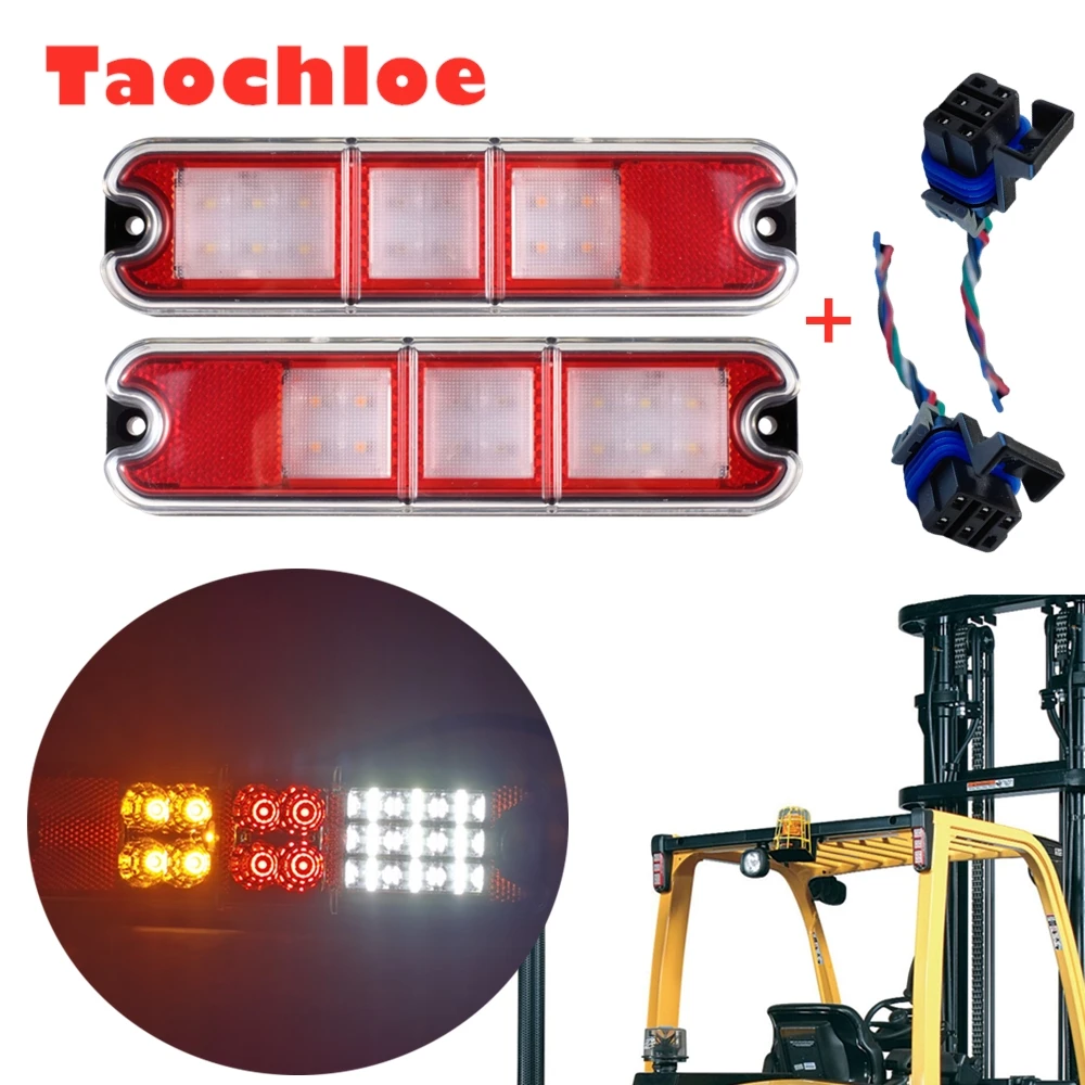 2x 10-80v IP67 led forklift tail lights rear stop lights Reverse light ...