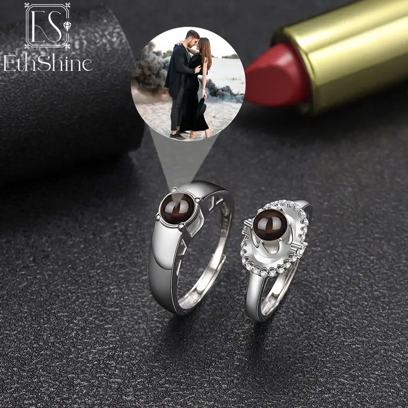 EthShine-Custom-Photo-Projection-Ring-Couples-925-Sterling-Silver ...