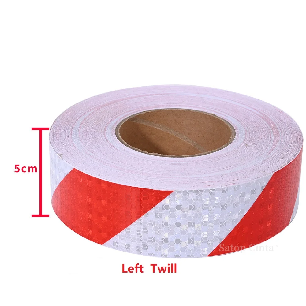 Twill-Reflective-Tape-5cm-25m-Left-Right-Strips-Red-White-Reflectors ...