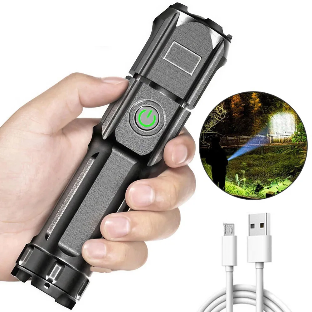 MINI-USB-Rechargeable-Flashlight-Keychain-Torch-Finger-Light-Camping ...