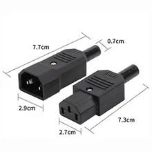 IEC320 10A 250V Black Male female docking Plug Connector Rewireable C13 ...