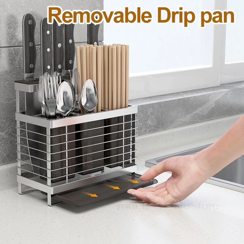 Knife-Holder-and-Utensil-Holder-304-Stainless-Steel-Modern-Universal ...