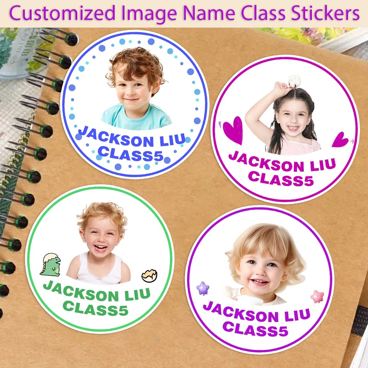 Children-s-photo-name-stickers-custom-stickers-for-kindergarten-school ...