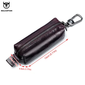 BULLCAPTAIN Genuine Leather Men's Car Keychain Leather Key Case High ...