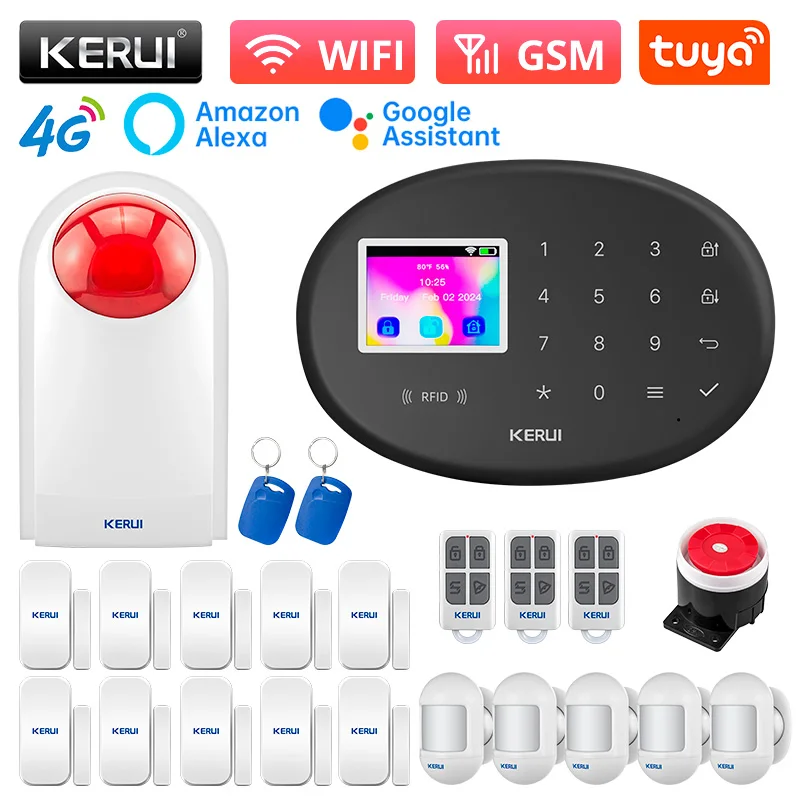 KERUI Alarm Security System W204 4G + WiFi Home Burglar Alarm Tuya ...