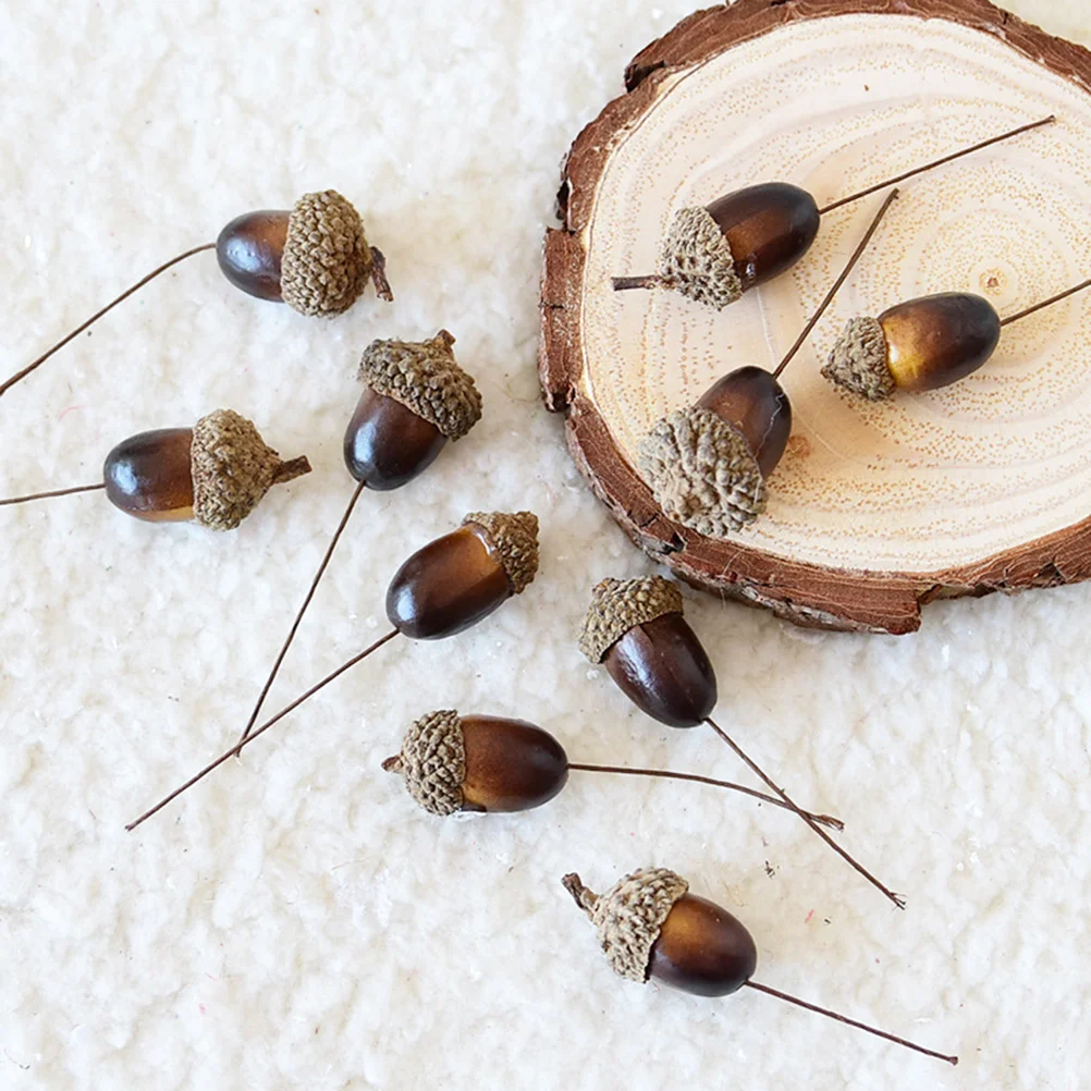 10 Pcs Natural Look Artificial Acorns Decorative Craft Wedding Home ...