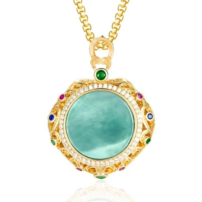 Collar-con-colgante-de-jade-ta-azul-talismanes-joyer-a-Natural-amuleto ...