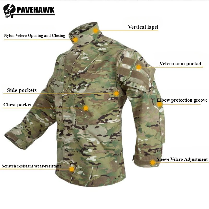 Field Combat Camo Jacket Mens Outdoor Training Wear-resistant Combats ...