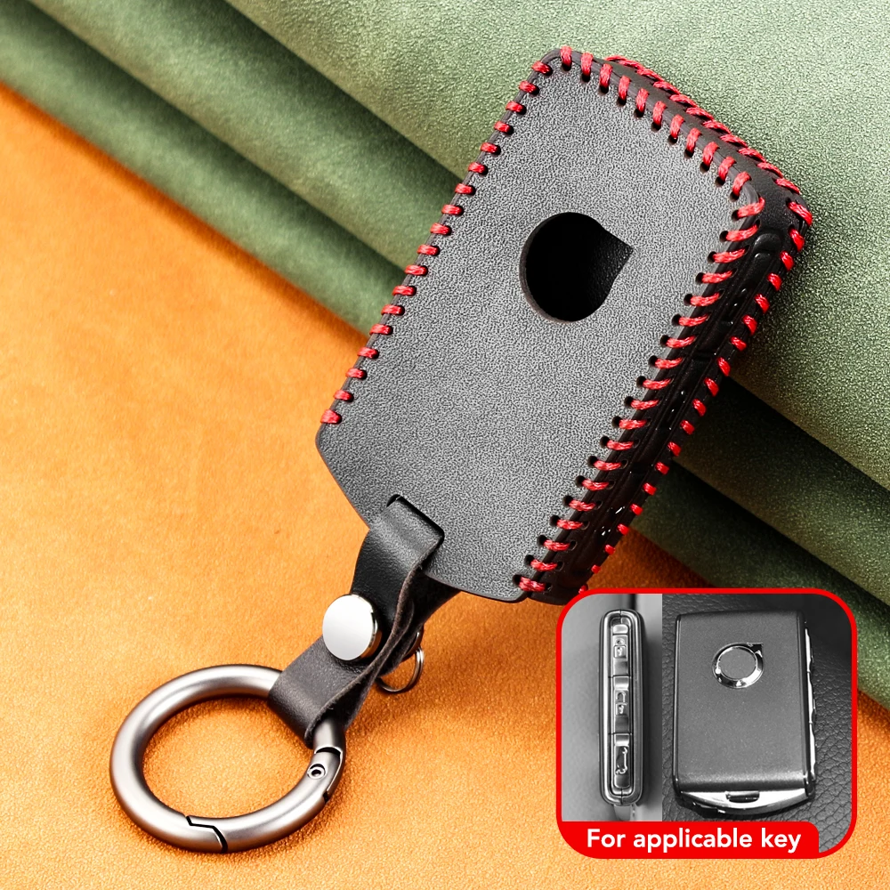 Leather Car Key Case Key Bag Car Smart Key Fob Cover Shell for Volvo ...