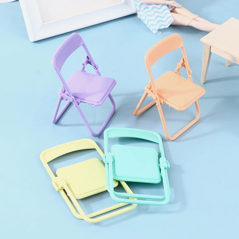 1pc Mini Chair 1:12 Dollhouse Miniature Chair Plastic Armchair Folding ...