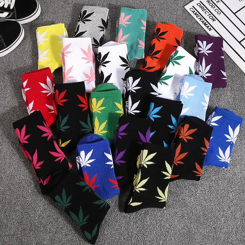 Funny-Socks-Men-Comfortable-High-Quality-Cotton-Happy-Marijuana-Leaf ...
