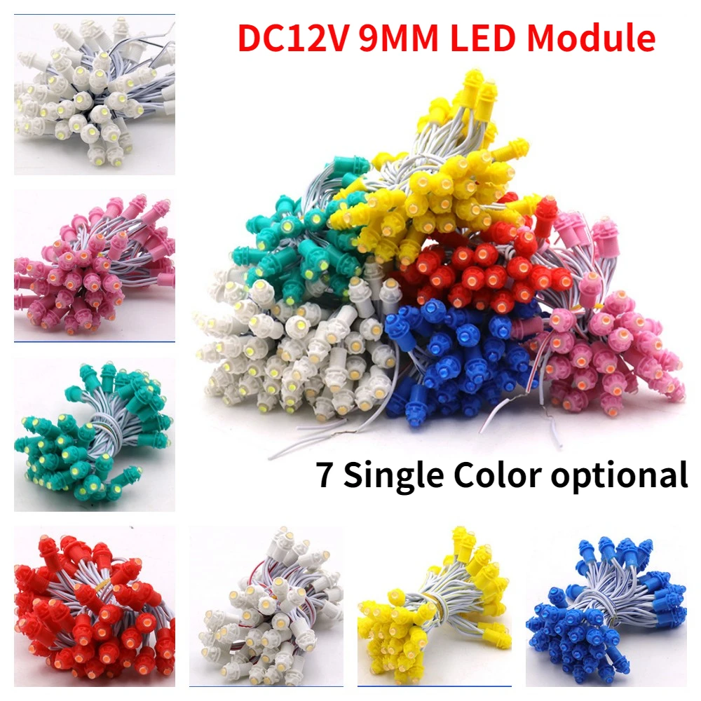 50pcs-Lights-String-DC12V-9MM-LED-Module-Pixel-Lights-Single-Color-Red ...