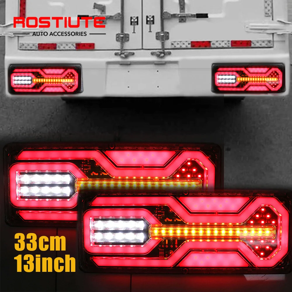 2PCS 24V LED Truck Rear Lights with Turn Signal LED Tail Lights Brake ...