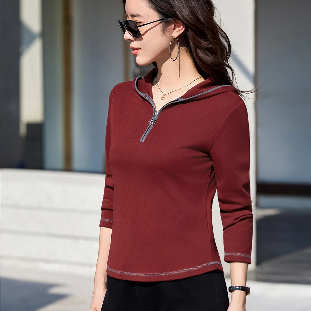 Korean style Angora red long sleeved T-shirt for women's autumn new ...