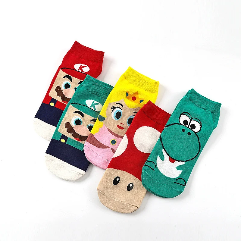 Super-Mario-Bros-Game-Figures-Cotton-Socks-Cartoon-Luigi-Yoshi-Anime ...
