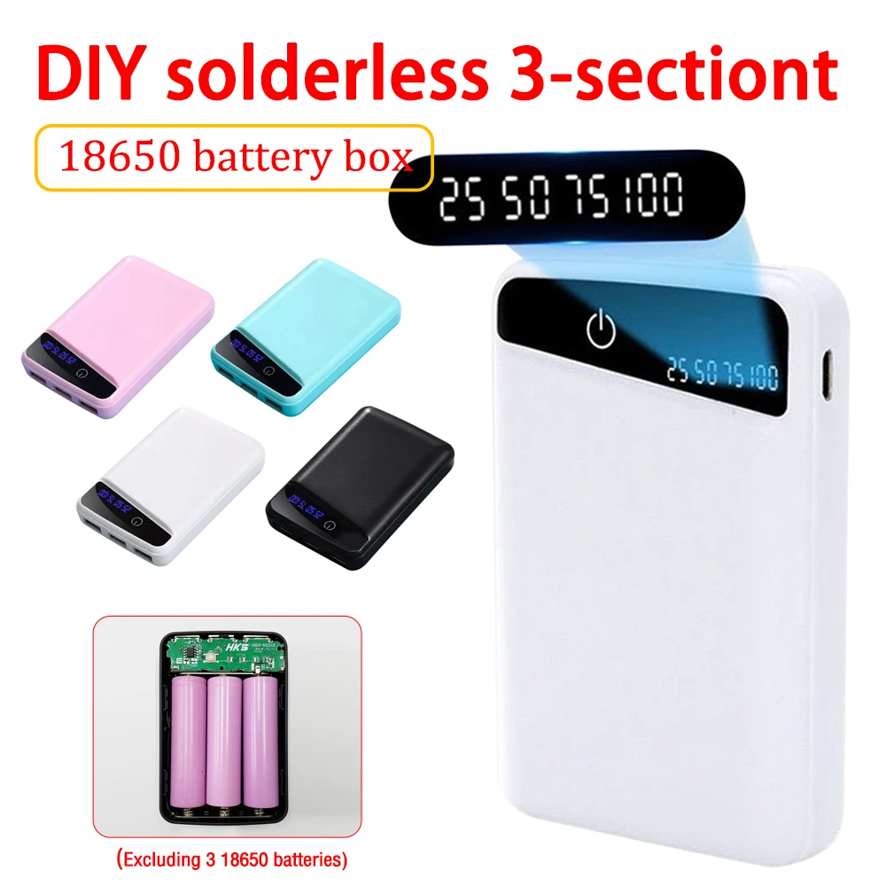 DIY-3-18650-Battery-Power-Bank-Case-3-USB-Ports-Free-Welding-Battery ...