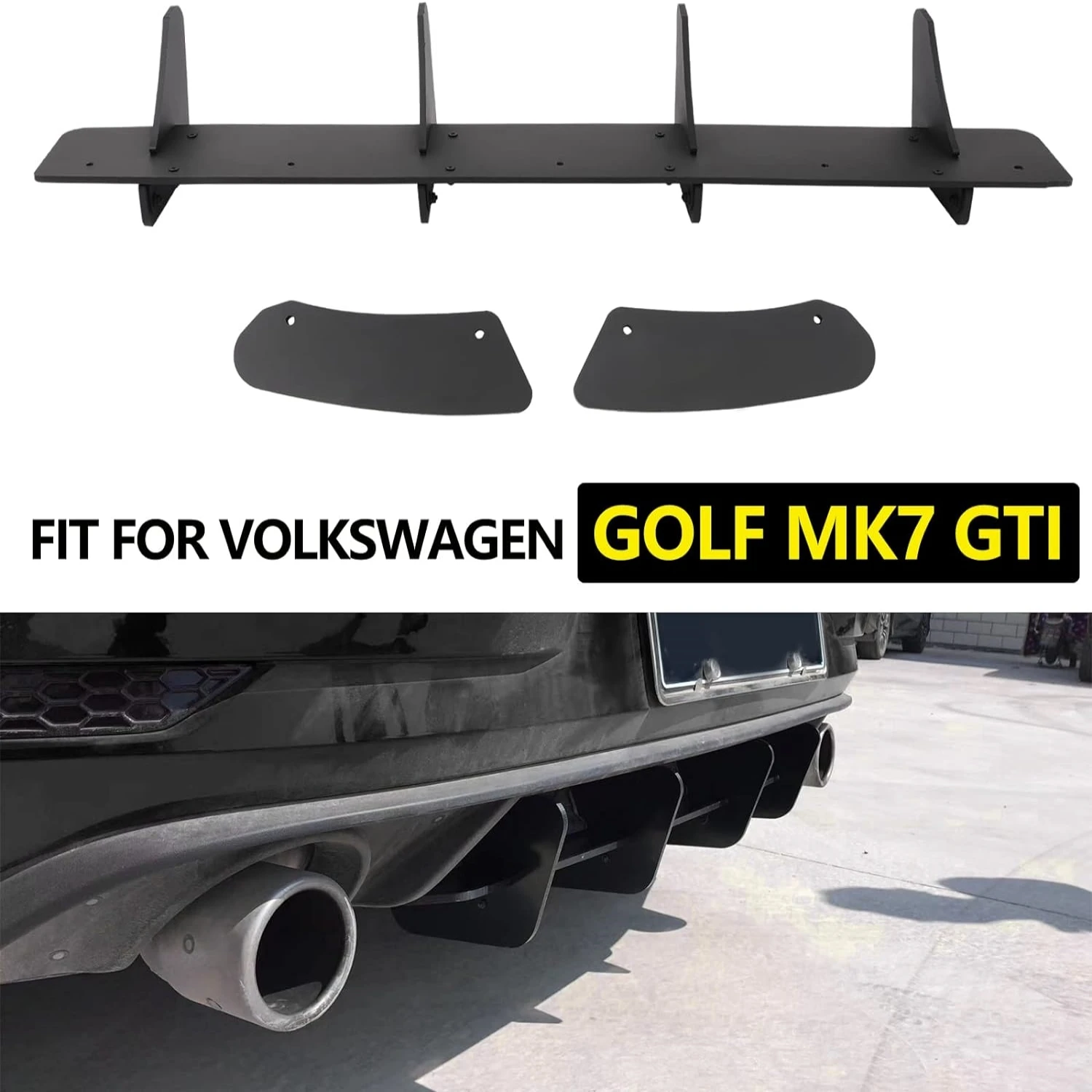 Car-Rear-Bumper-Diffuser-Tail-Apron-Flaps-Side-Splitters-For-VW-Golf-7 ...