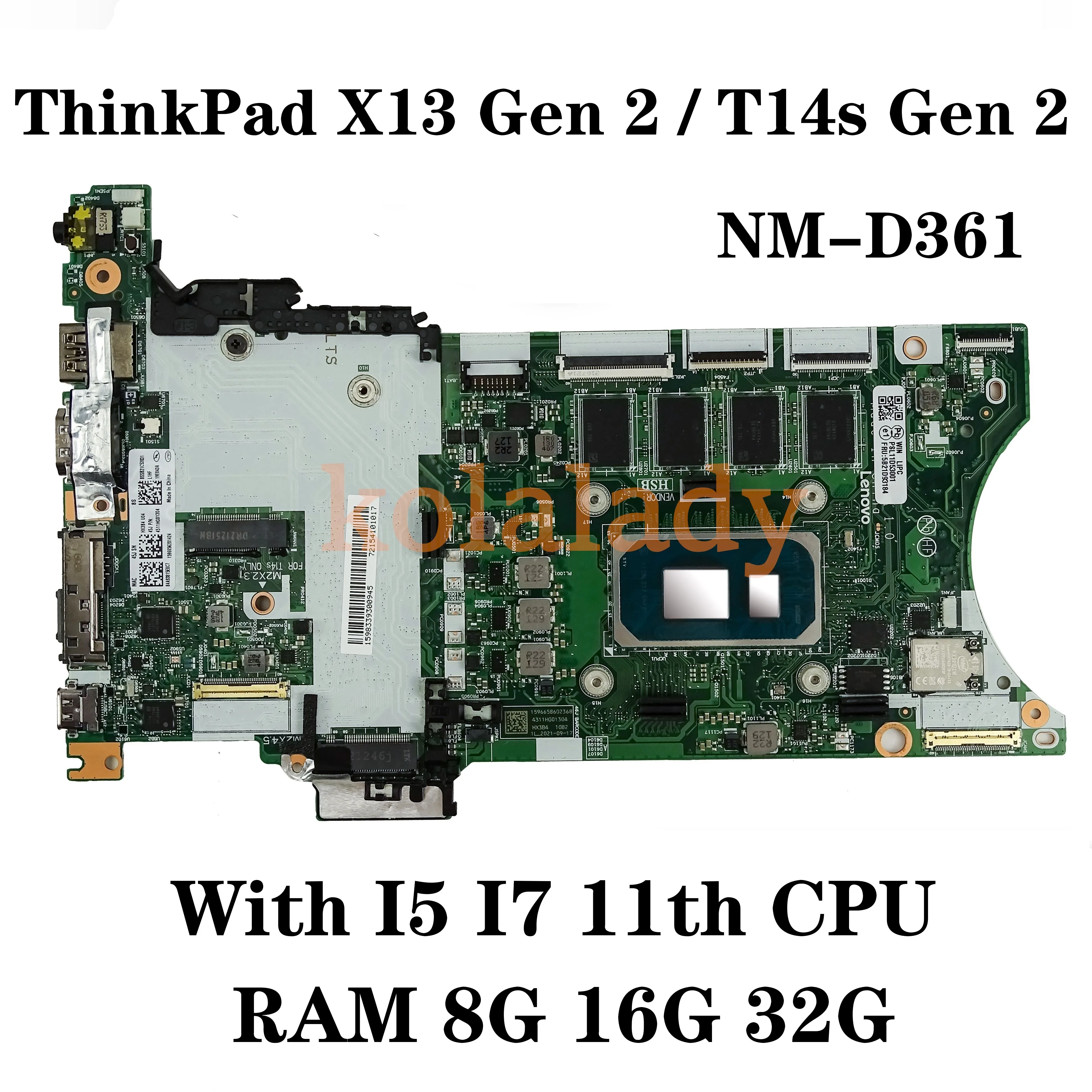 Placa-base-para-ordenador-port-til-ThinkPad-X13-Gen-2-T14S-Gen-2-NM ...