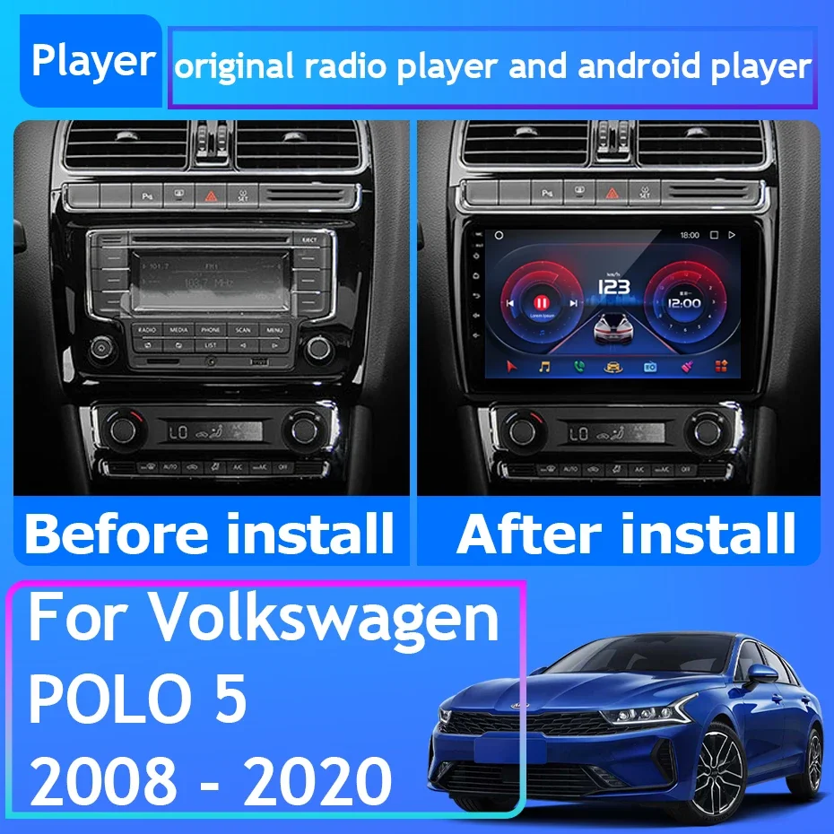 For-Volkswagen-POLO-5-2008-2020-Car-Radio-Carplay-GPS-Navigation-Screen ...