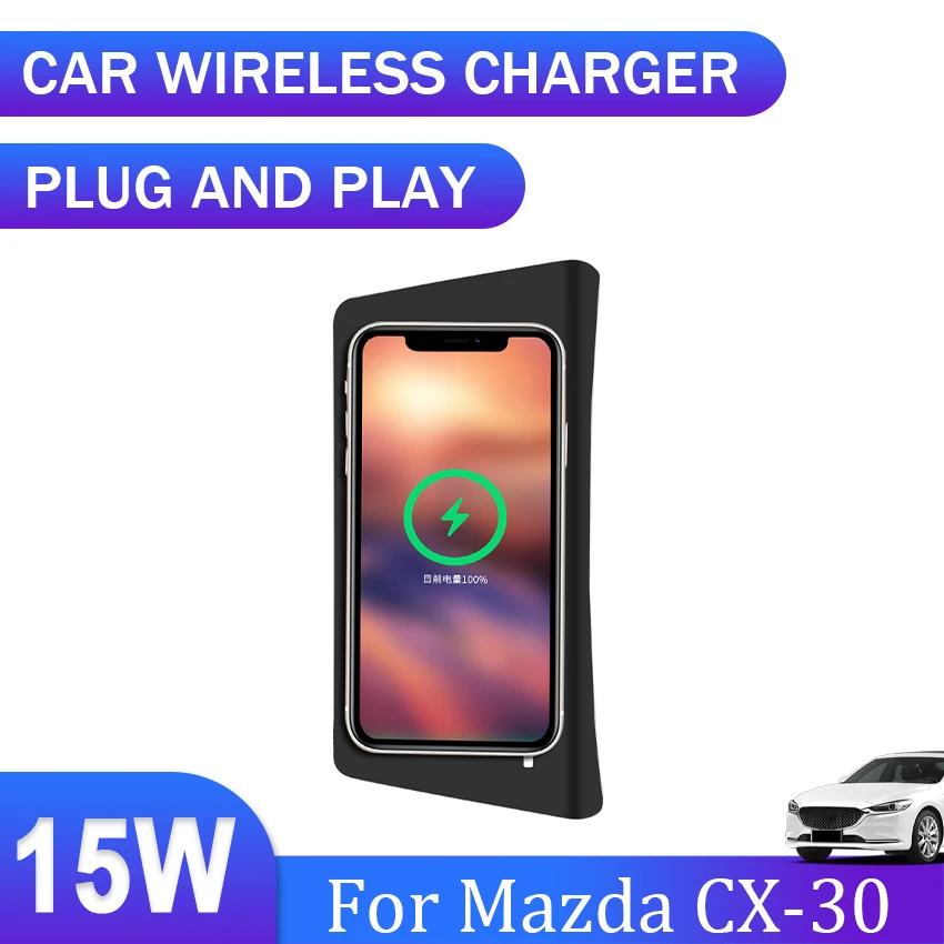 15W-Car-Wireless-Charger-For-Mazda-CX-30-CX30-2019-2021-2022 ...