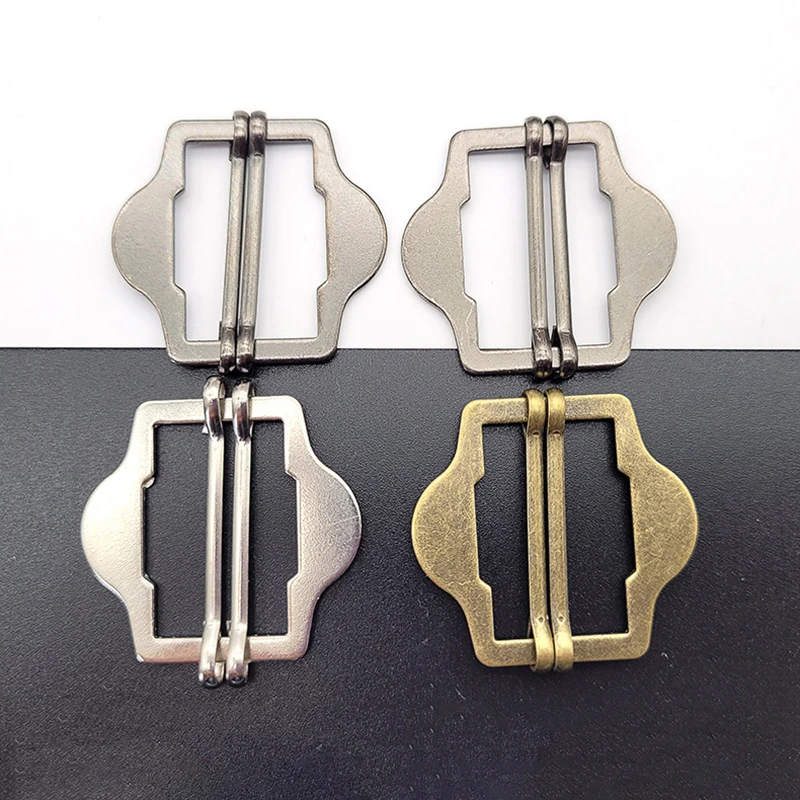 3PCS-Metal-Two-Slides-Tri-Glide-Buckles-For-Suit-Vest-Shoulder-Leather ...