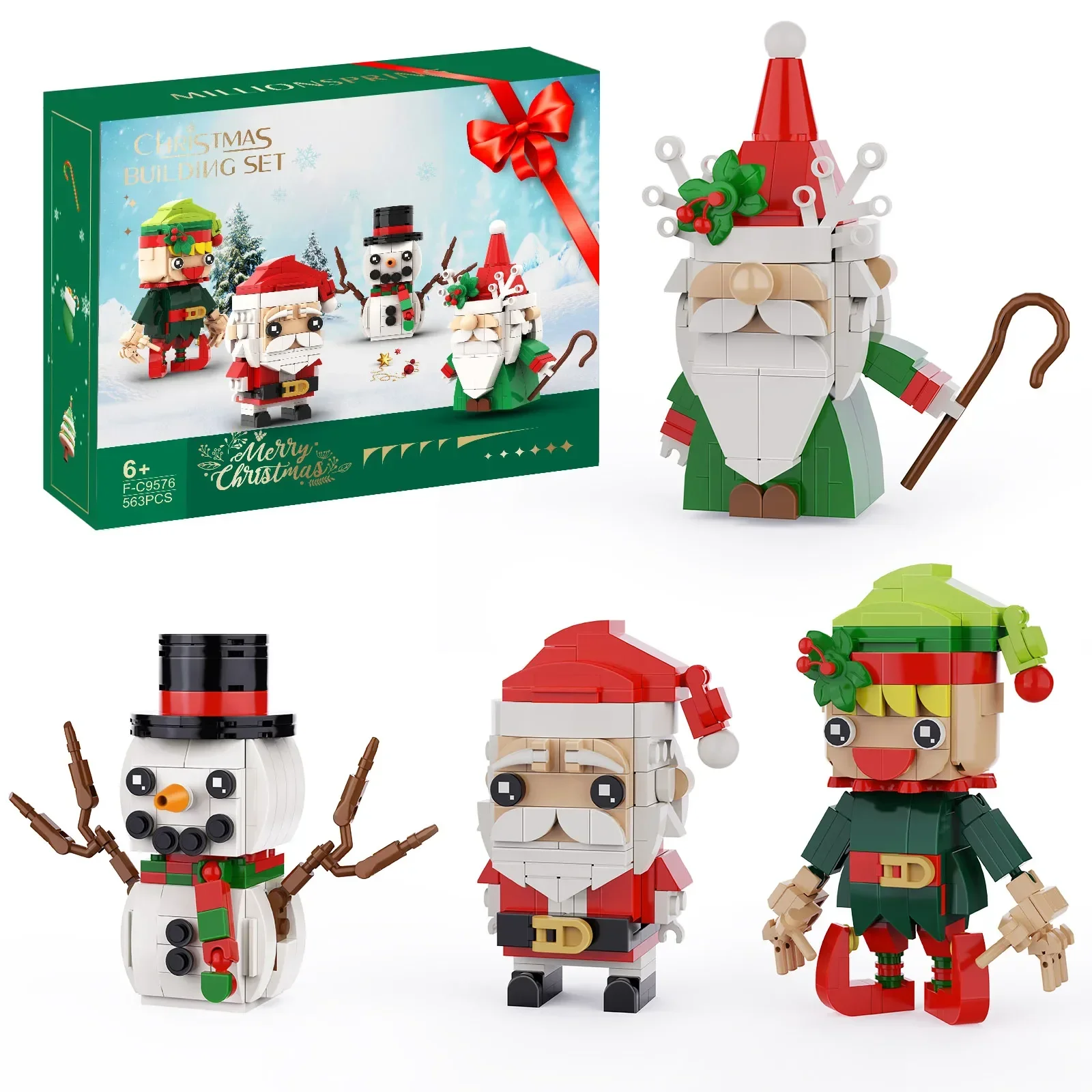 MOC-Santa-Claus-Snowman-Pinocchio-Models-4in1-Christmas-Doll-Brickheadz ...