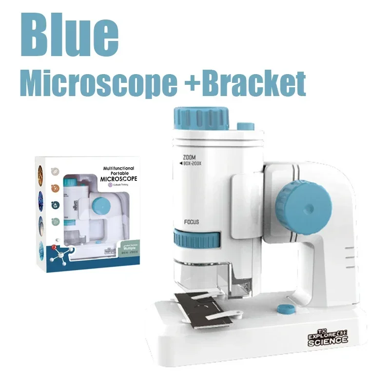 Microscopio de bolsillo para niños de 60 a 200 aumentos con luz LED ...