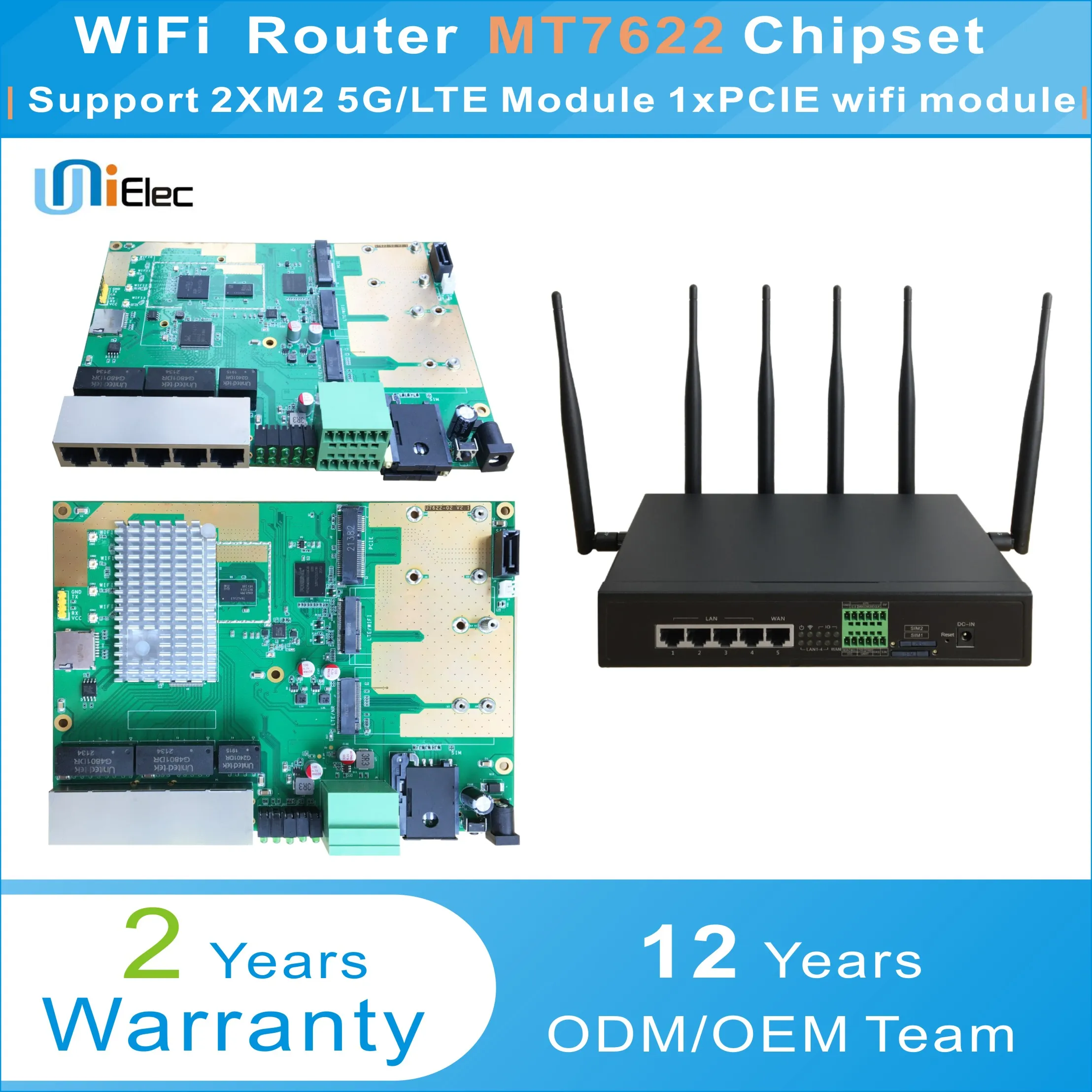 MTK MT7622 Enterprise Wireless WIFI Router Dual 4G/LTE 5G OpenWrt Gigabit chipset PCBA ODM OEM ...