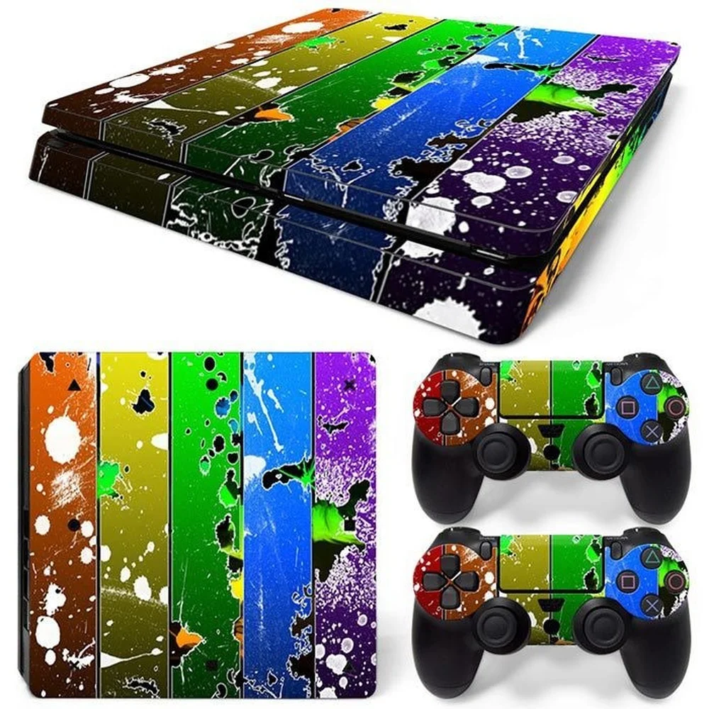 For-PS4-Slim-Geometry-Contrast-PVC-Skin-Vinyl-Sticker-Decal-Cover ...