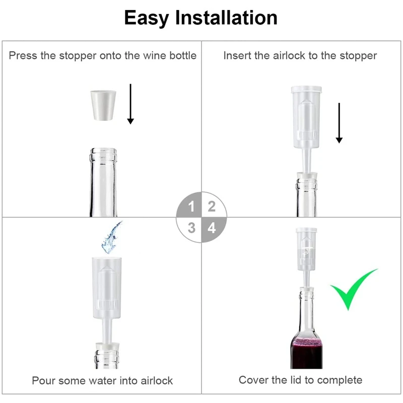 MARQ Fermentation Lids Airlock Kit with 6Stopper,Air Locks Fermentation ...