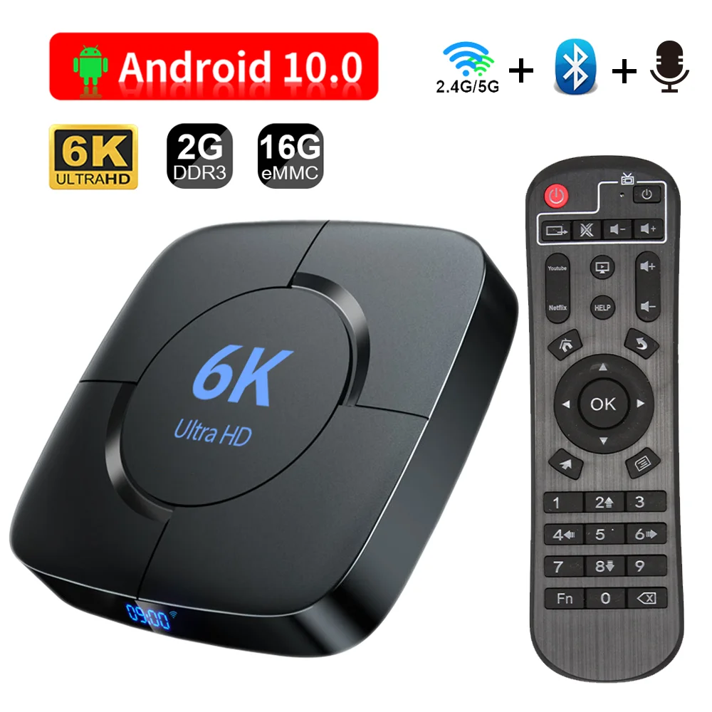 Android TV Box Android 10 4GB 32GB 64GB 6K TV BOX H.265 Media Player 3D ...