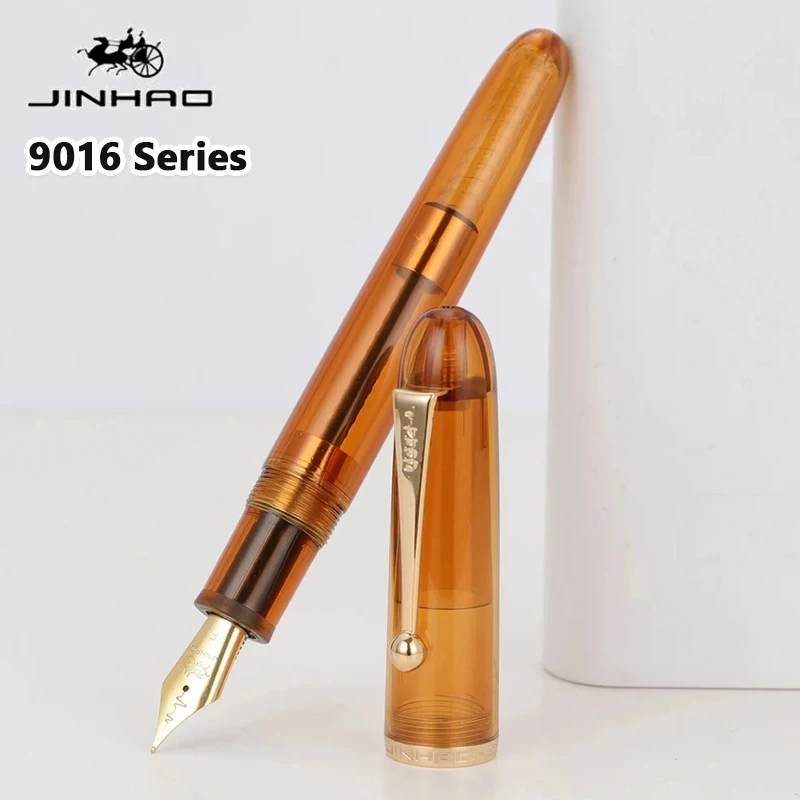 Jinhao 9016 Fountain Pen Acrylic Transparent Spin Elegant Pens M/F/EF ...