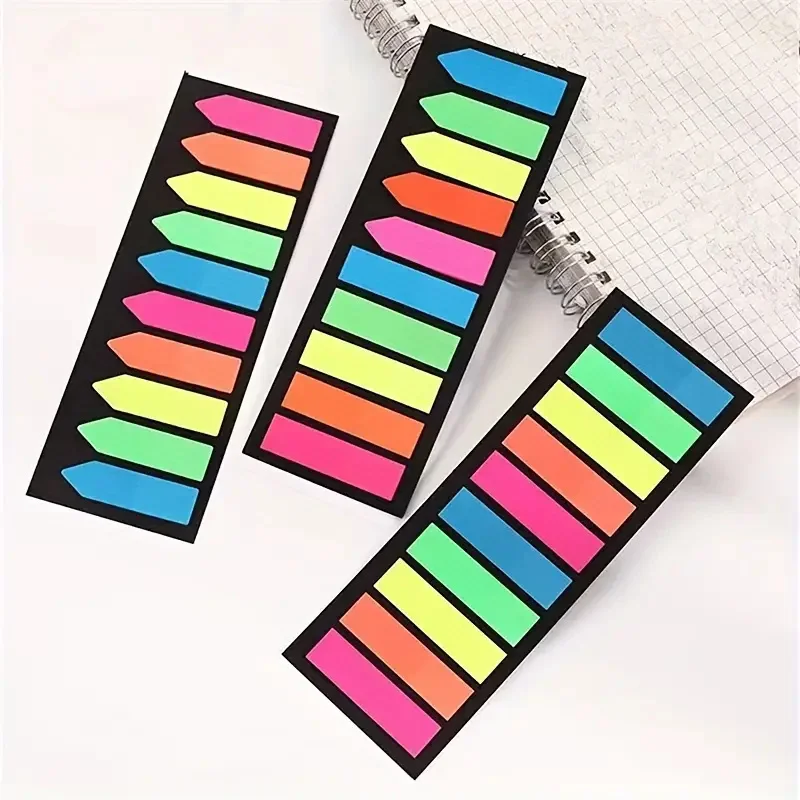 200-Tabs-Sheet-Fluorescent-Index-Stickers-Transparent-Bookmark-Notes ...