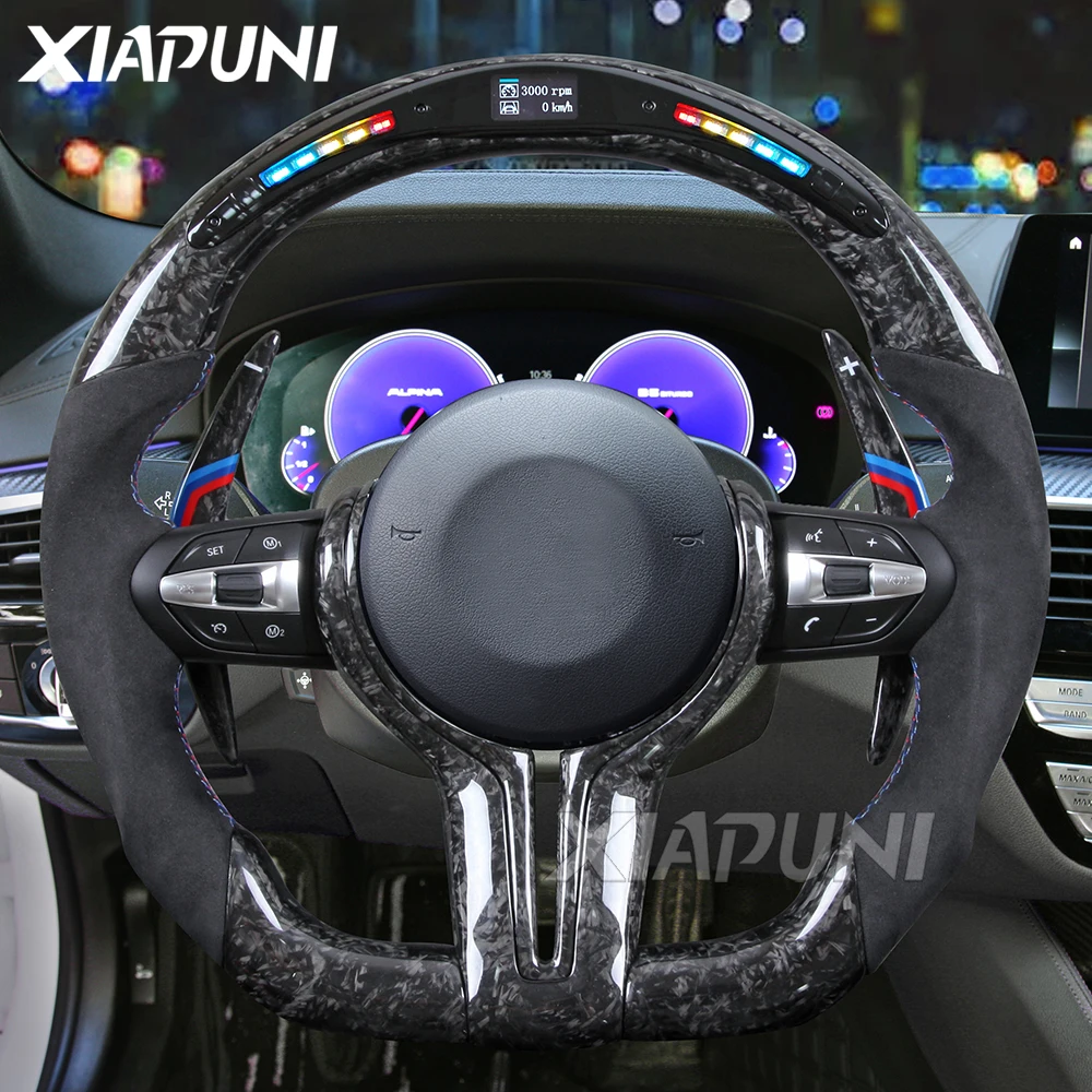 Forged Carbon Fiber LED Steering Wheel Compatible with BMW M1-M8, 1-7 ...