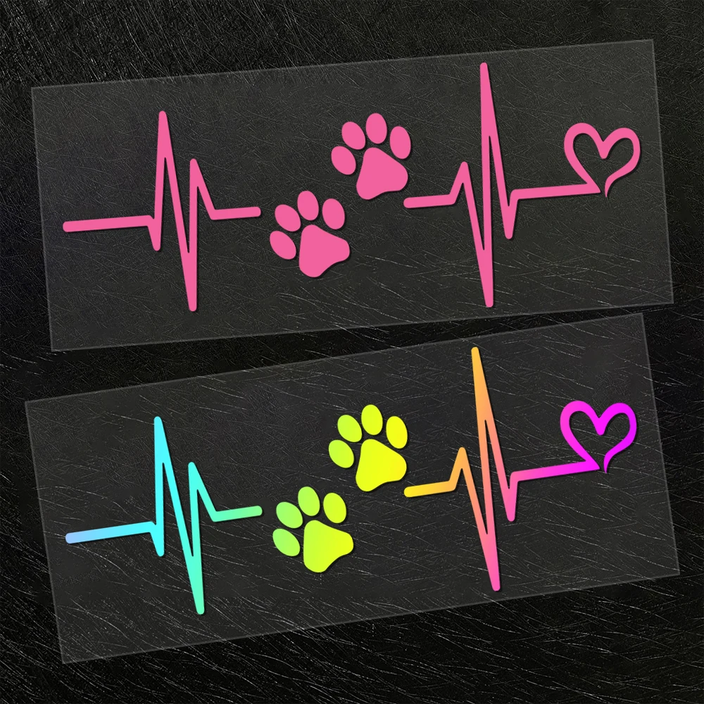Heartbeat-Dog-Paw-Reflective-Stickers-Motorcycle-Motor-Bike-Scooter ...