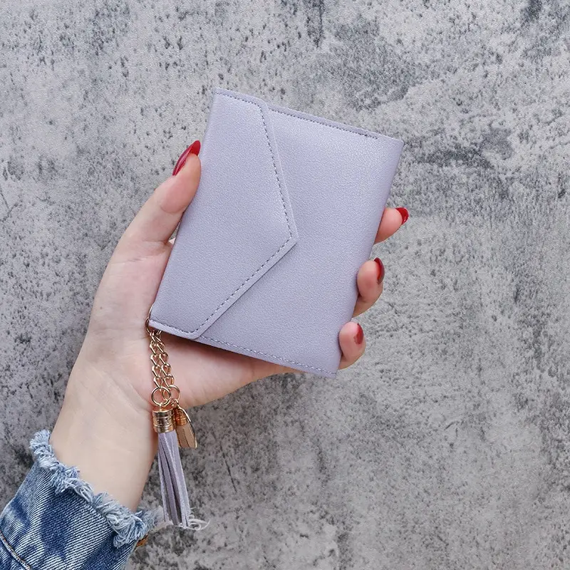 Womens Wallet Cute Student Tassel Pendant Short Wallet Trend Small ...