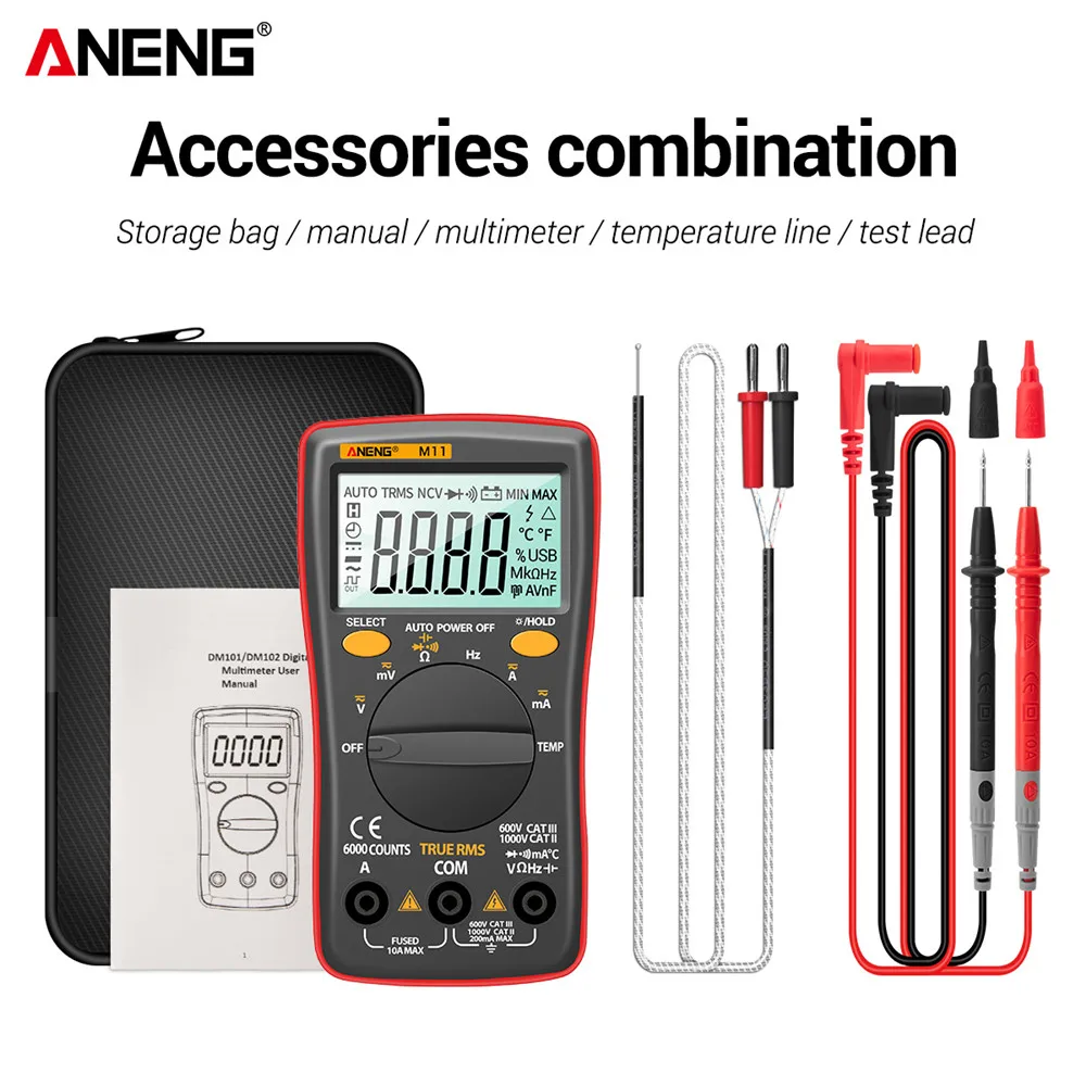 Aneng M11 Digital Multimeter | Lcr Digital Multimeter | 6000 Counts ...