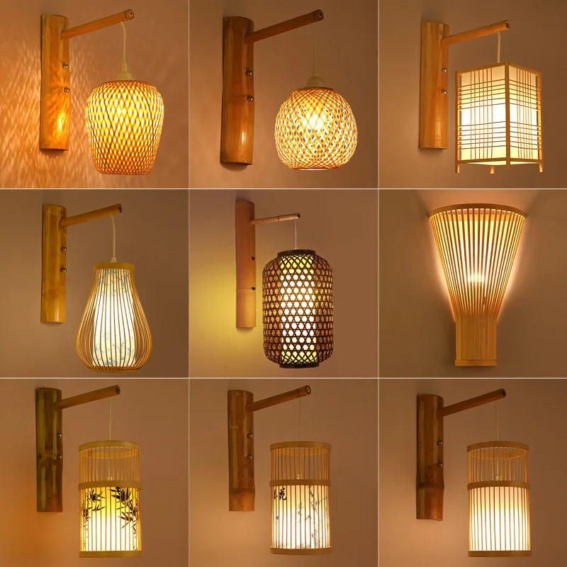 New Bamboo Wall Lamps, Chinese Bamboo Art Lamps,Japanese Style B&B, Tea ...
