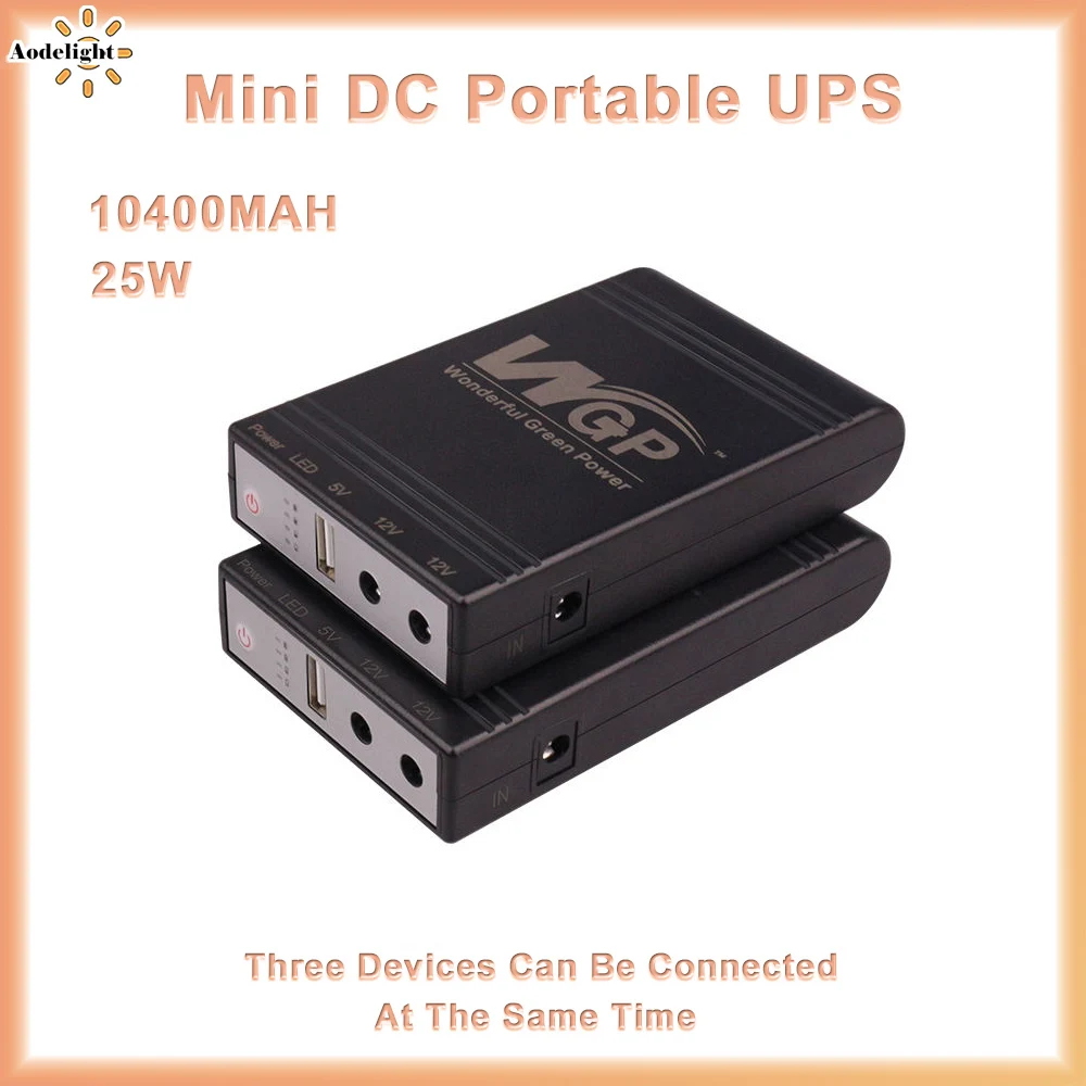 10400MAH Mini Portable UPS 5V,9V,12V Uninterruptible Power Supply 25W ...