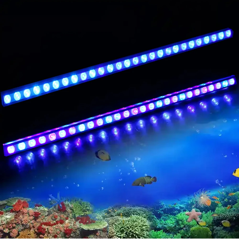 2-set-Marine-Aquarium-Light-Bar-60-90-120cm-Blue-UV-Spectrum-Reef-Fish ...
