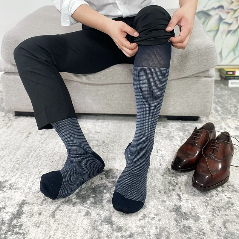 Dress-Socks-Men-s-Business-High-Socks-Men-Cotton-Formal-Dress-Socks ...